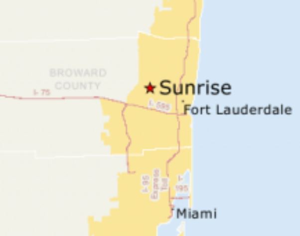 Map Of Sunrise In Florida With It